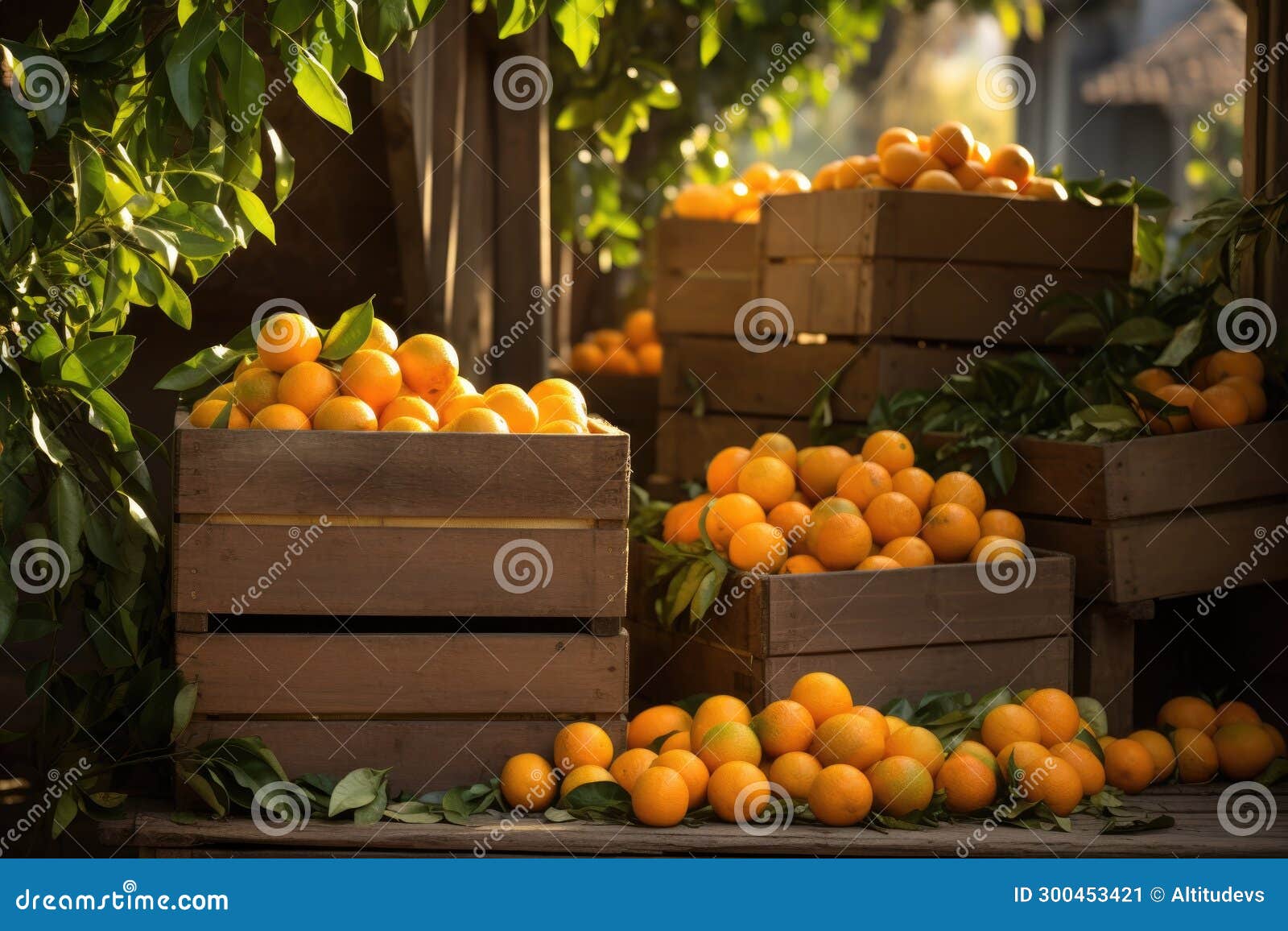 Boxes of Freshly Picked Oranges Ready for Juice Extraction Stock Image ...