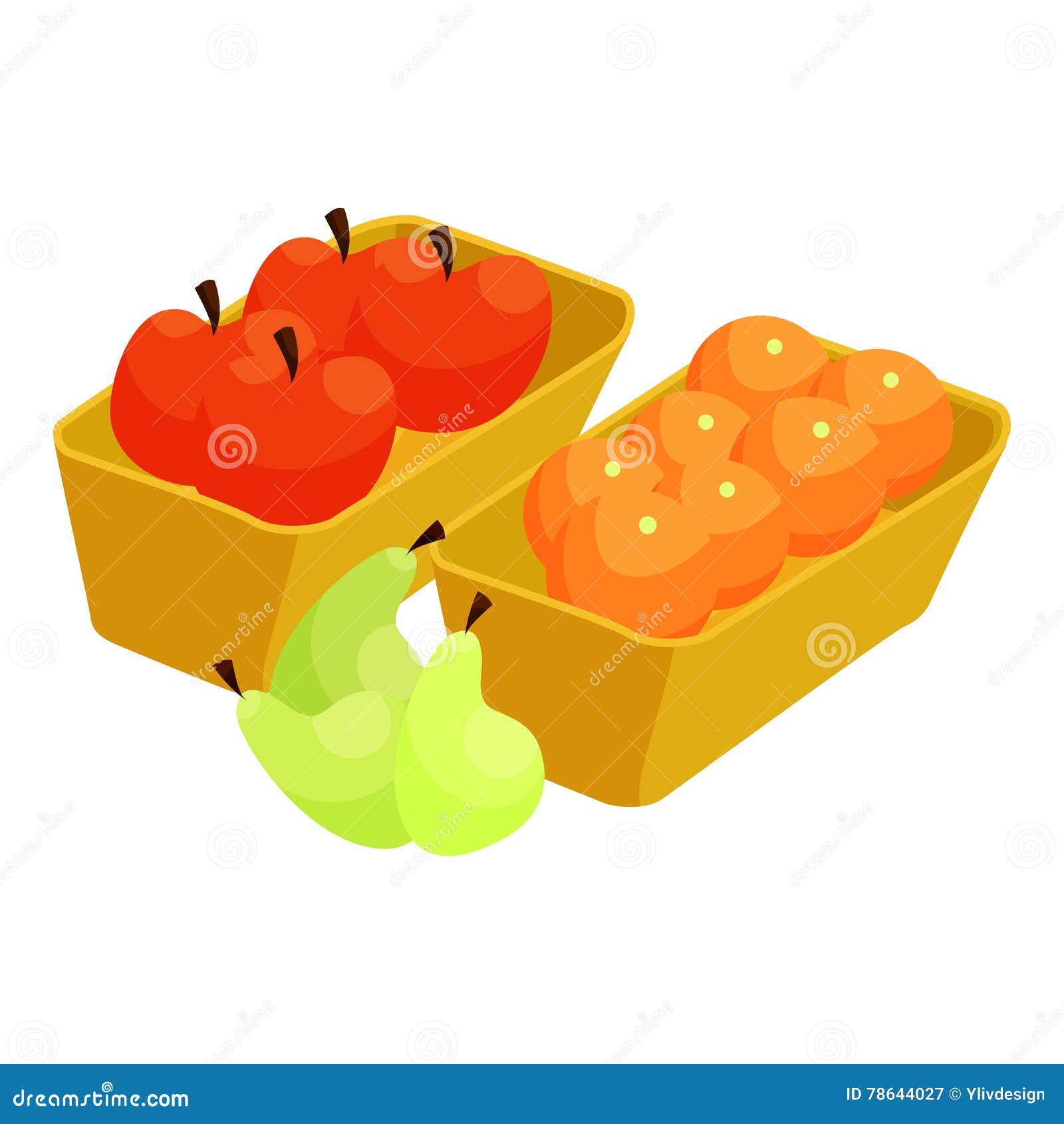 Boxes of Fruit Icon, Cartoon Style Stock Vector - Illustration of ...