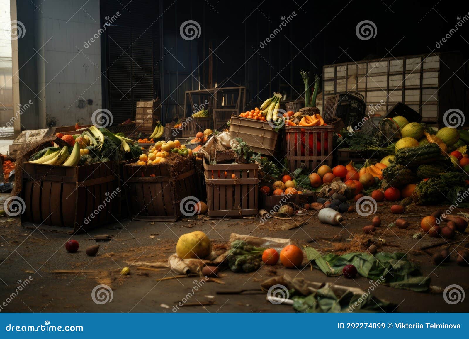 Boxes of Fruits and Vegetables in the Backyard of the Store Stock Image ...