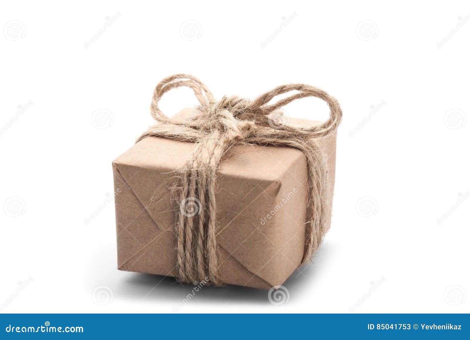 Boxes with Gift Wrapped in Kraft Paper on Isolated Background Stock ...