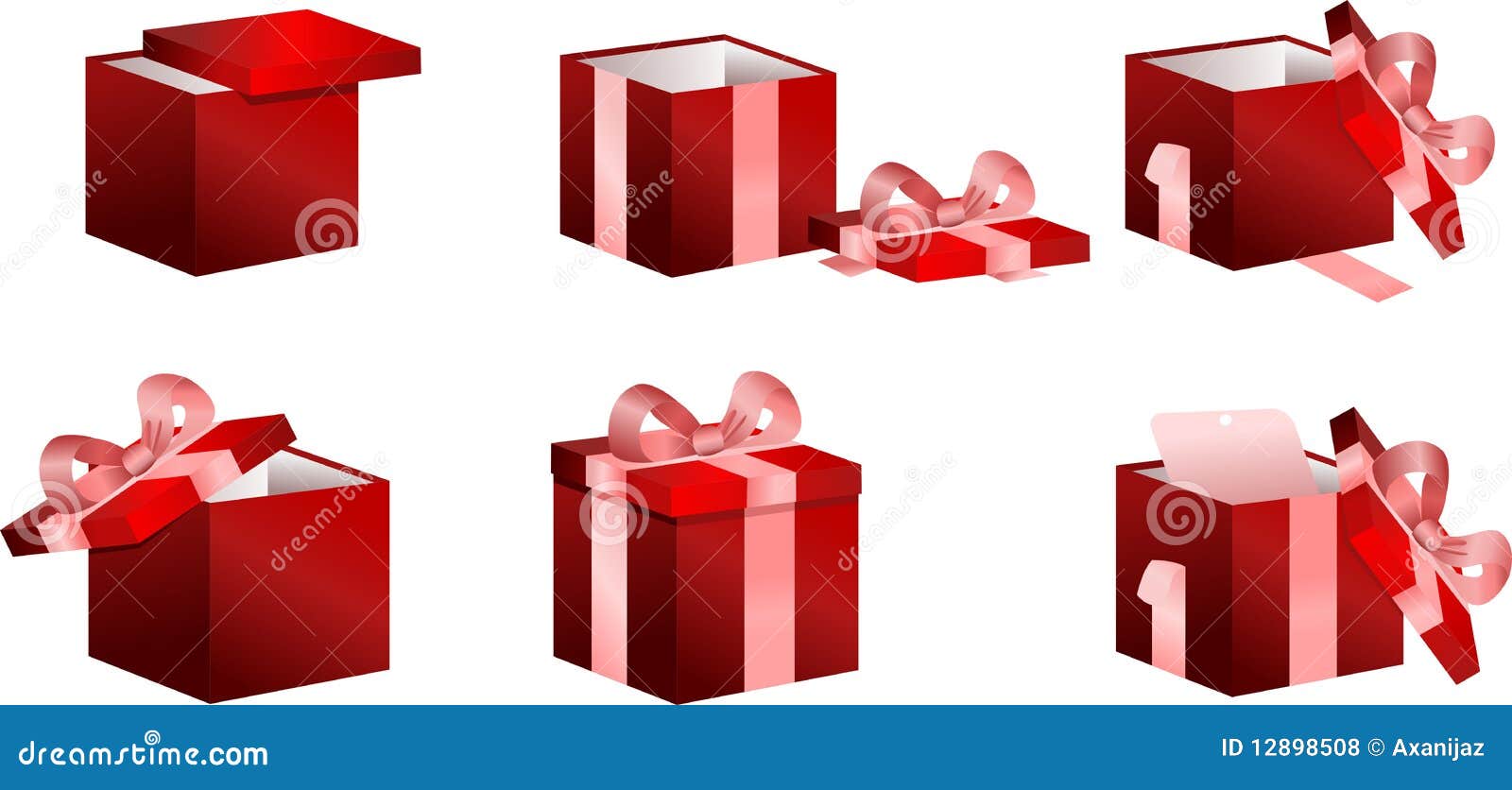 Boxes with gifts set stock vector. Illustration of clip - 12898508