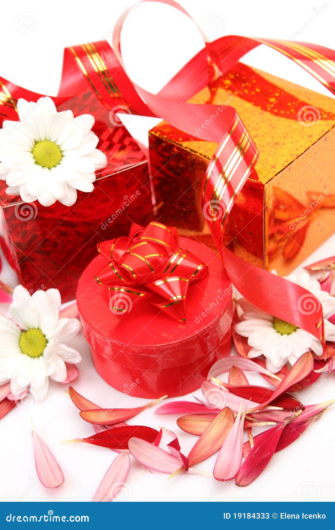 Boxes With Gifts And A Streamer Stock Image - Image of holiday, tape ...