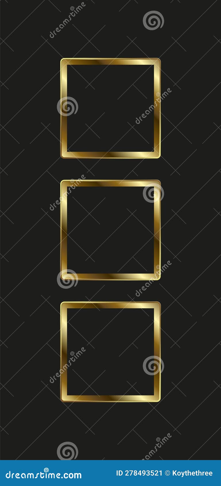 3 Boxes in Gold Color Concepts and Selection Symbol, Icon, Mark Vector ...