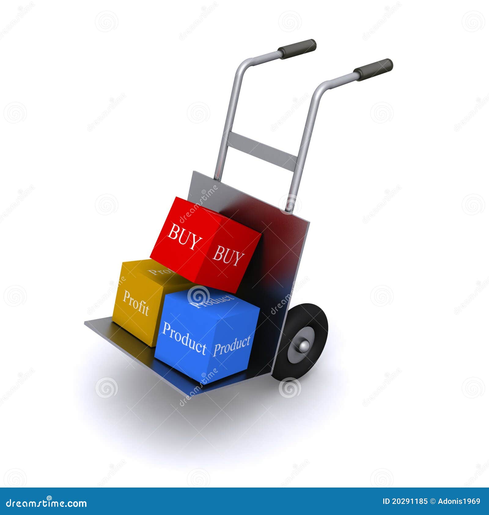 Boxes on hand truck stock illustration. Illustration of bright - 20291185