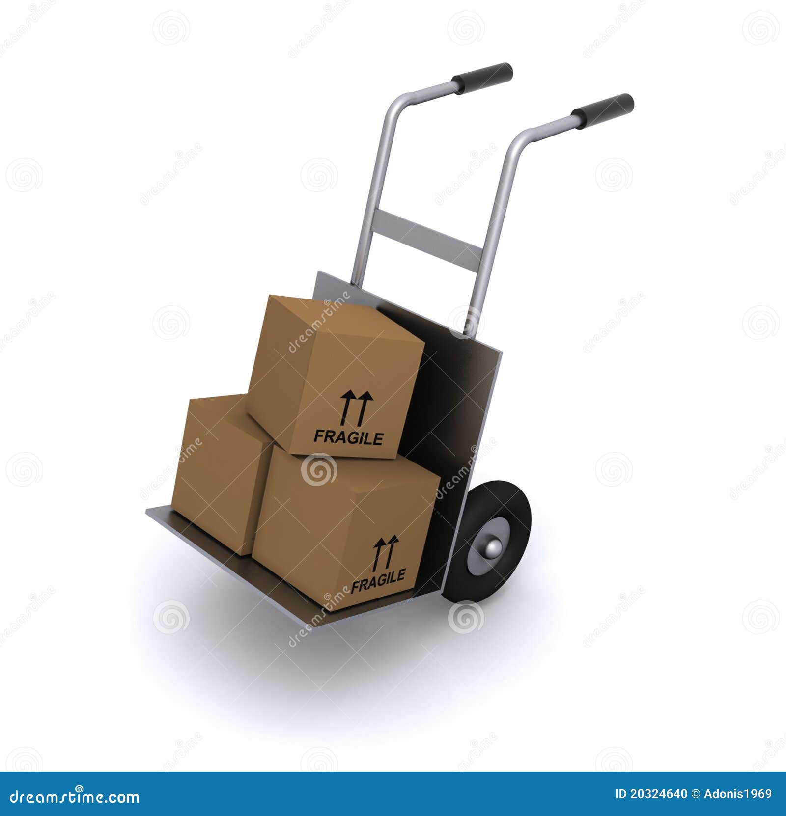 Boxes on hand truck stock illustration. Illustration of hand - 20324640