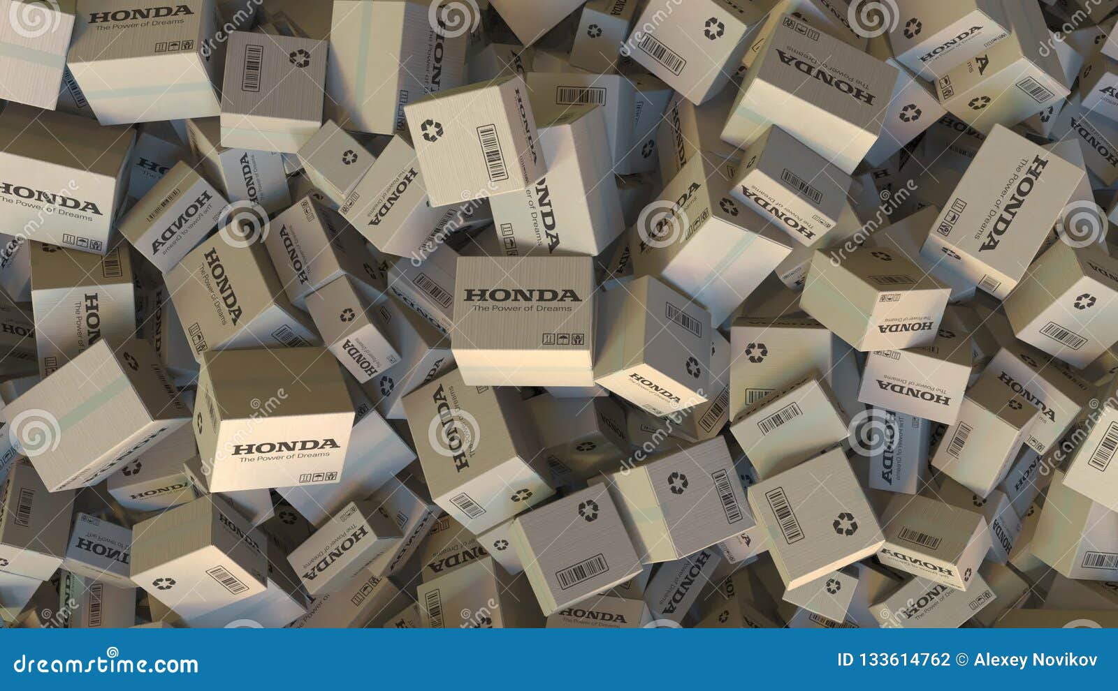 Boxes with HONDA Logo. Editorial 3D Rendering Editorial Photography ...