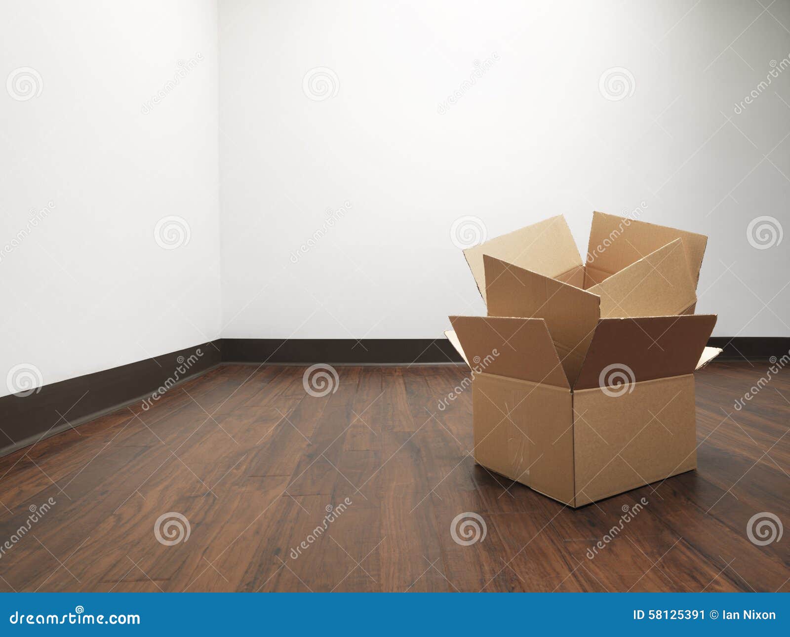 Boxes for House Move Empty Room - Stock Image Stock Image - Image of ...