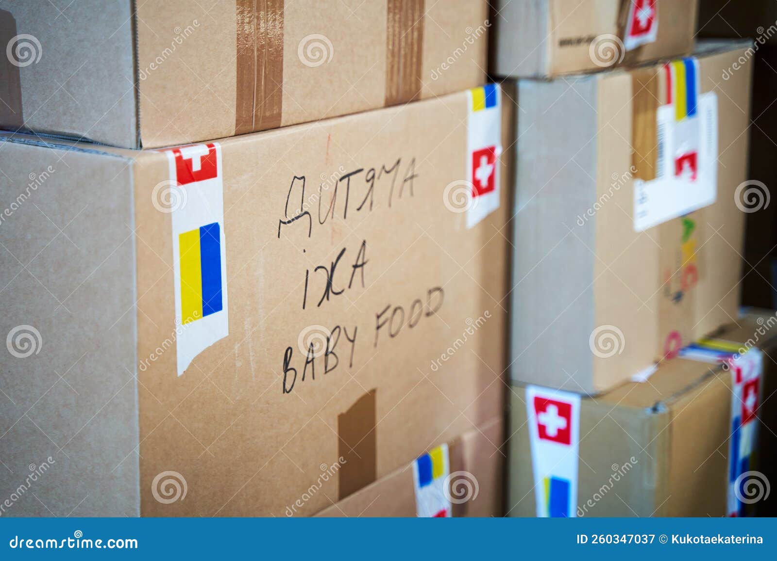 Boxes with Humanitarian Aid for Ukraine in Volunteer Centre Warehouse ...