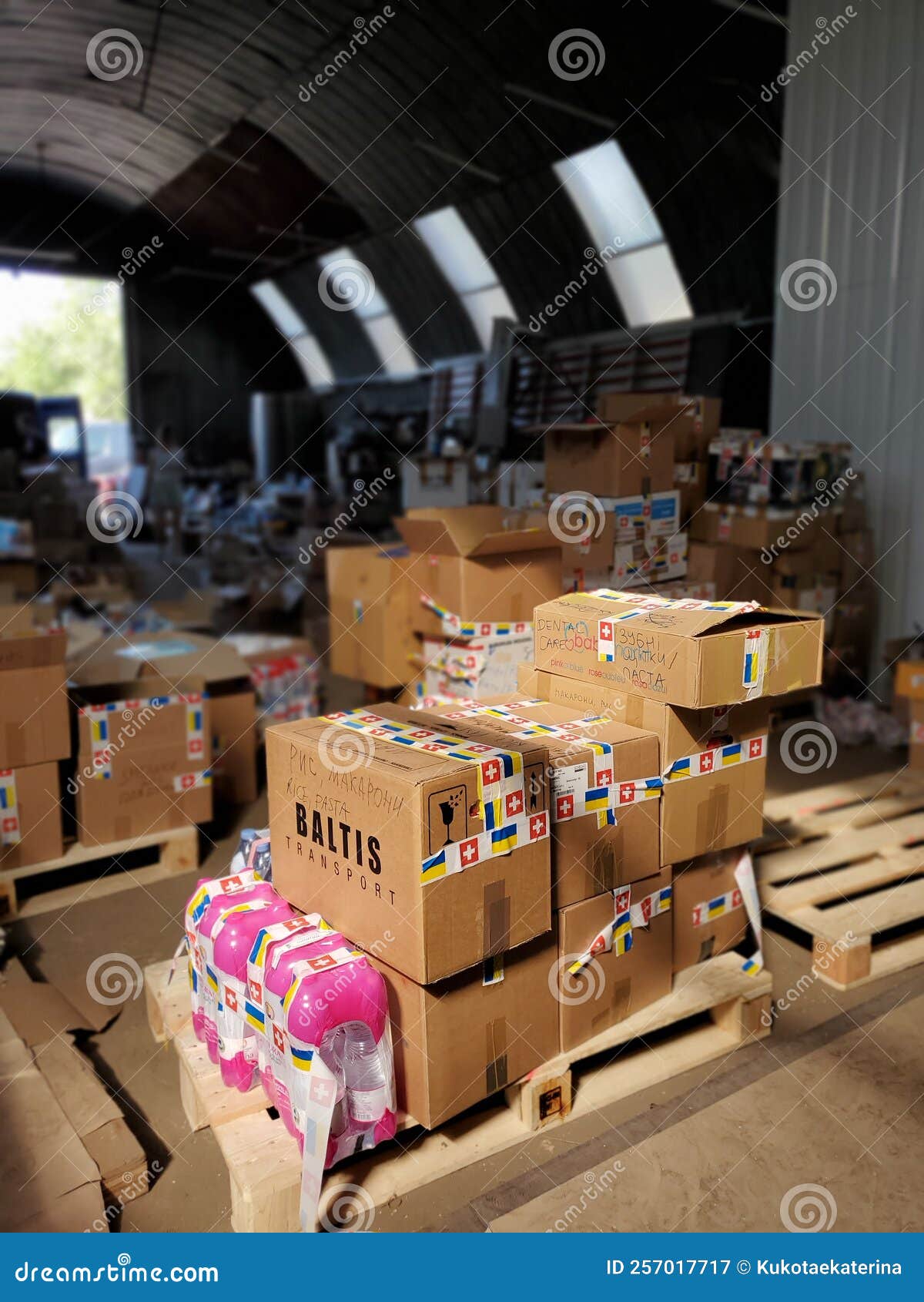 Boxes with Humanitarian Aid for Ukraine in Volunteer Centre Warehouse ...