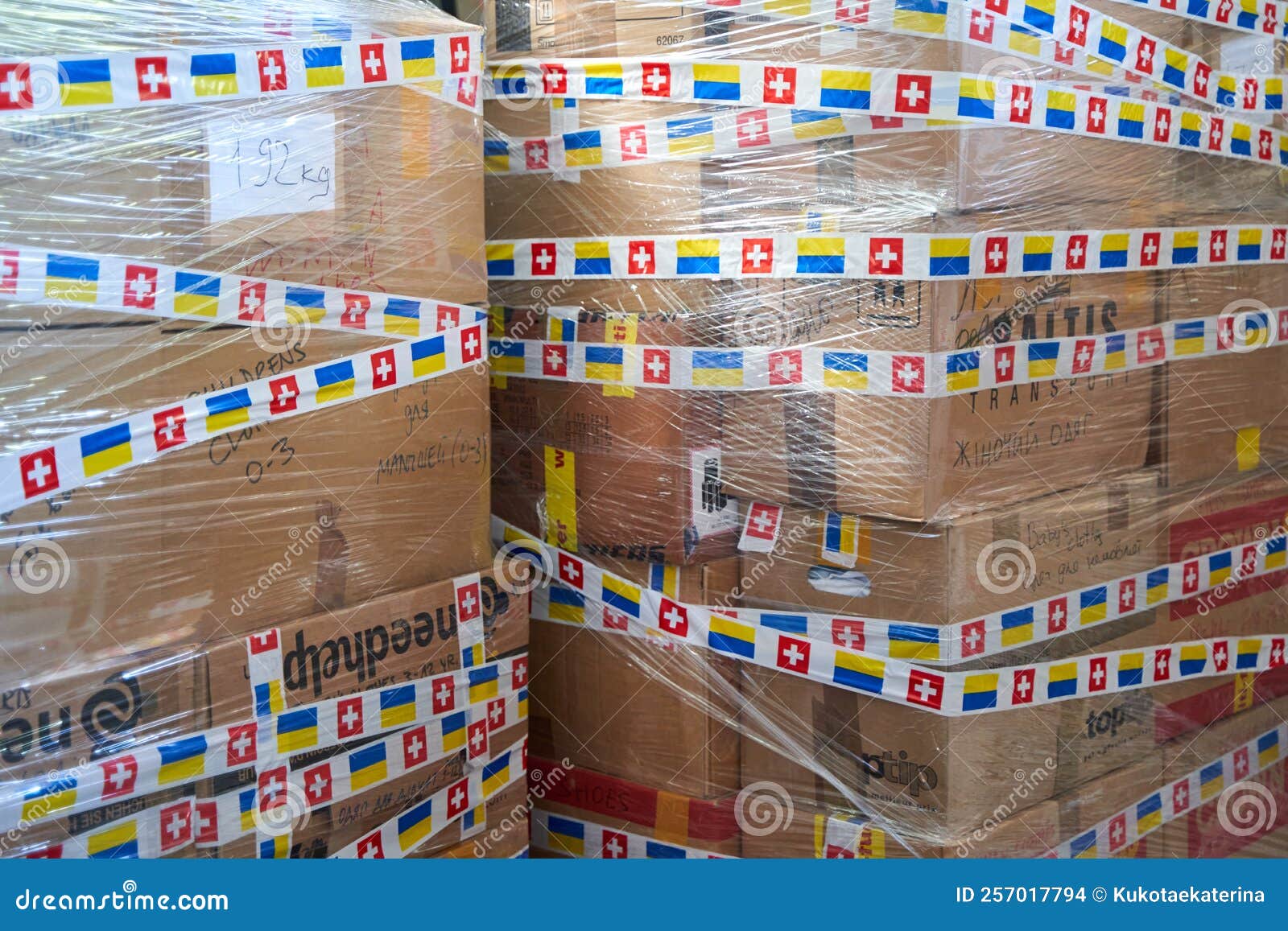 Boxes with Humanitarian Aid for Ukraine in Volunteer Centre Warehouse ...
