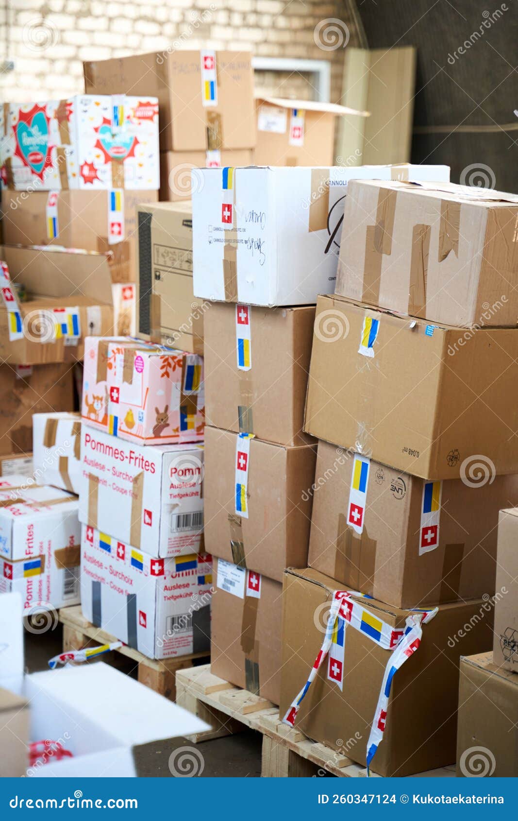 Boxes with Humanitarian Aid for Ukraine in Volunteer Centre Warehouse ...
