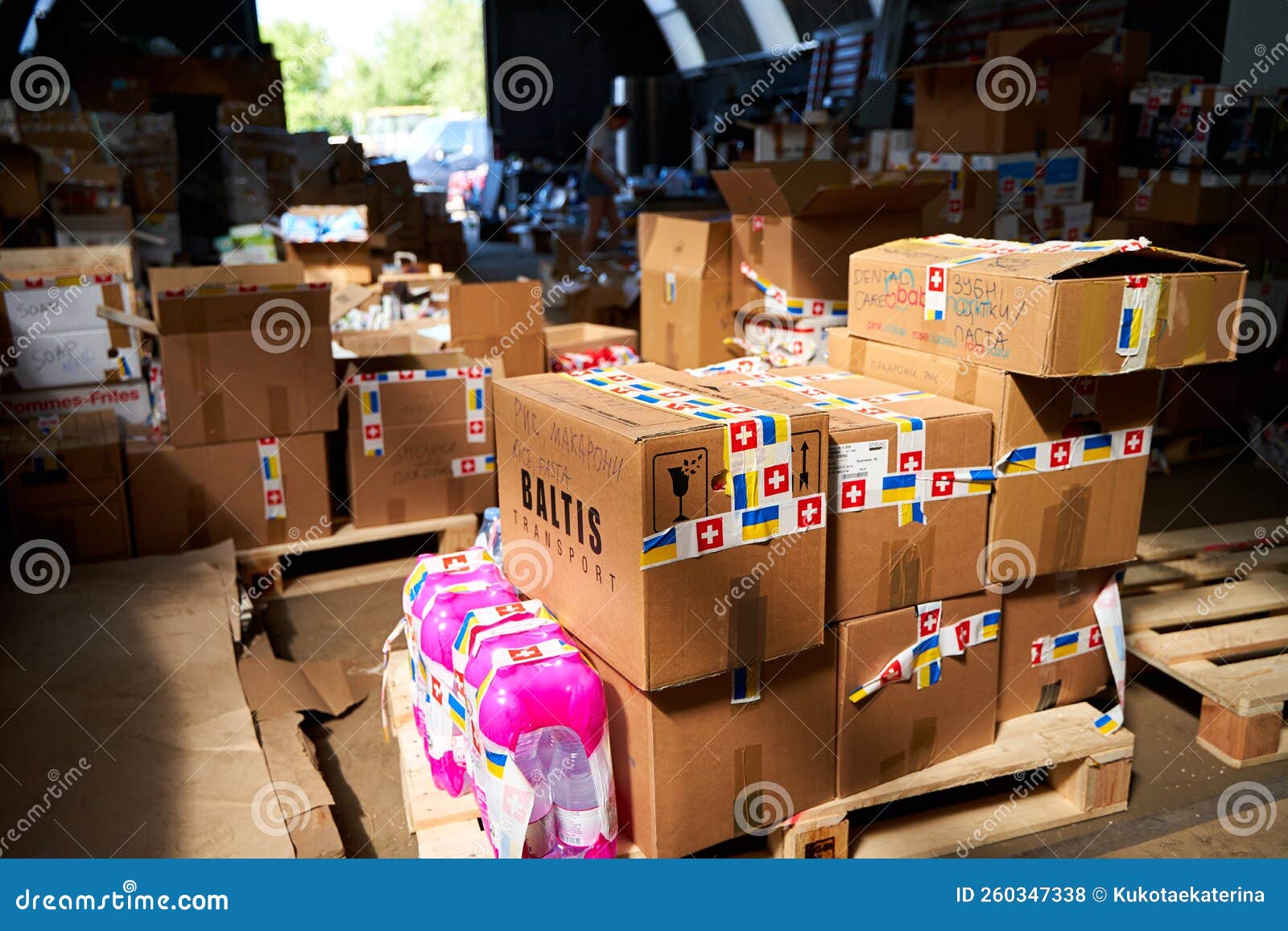Boxes with Humanitarian Aid for Ukraine in Volunteer Centre Warehouse ...