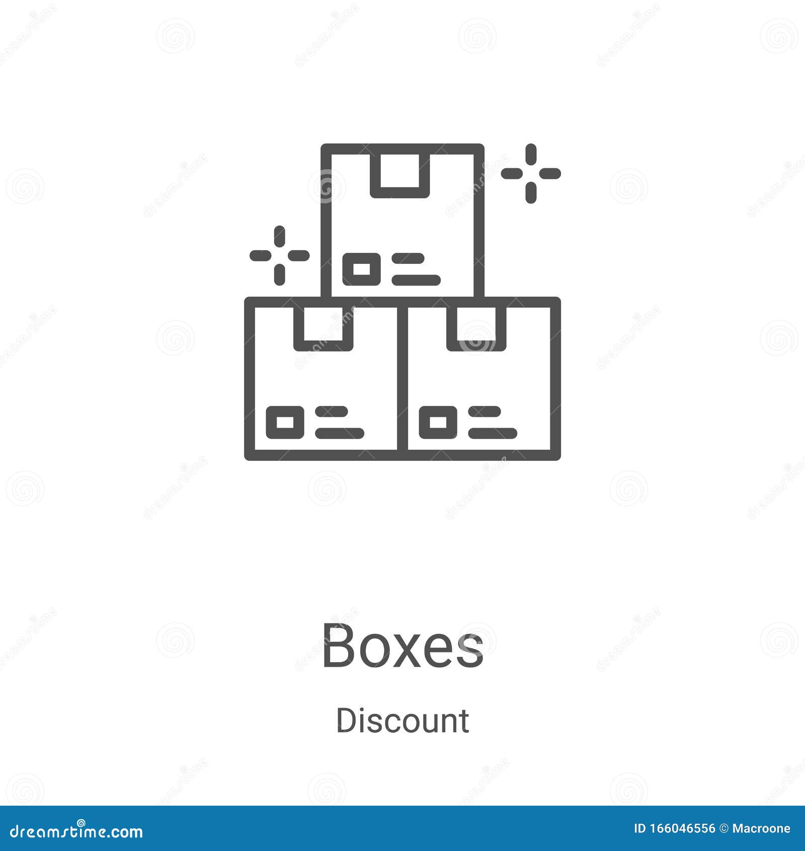 Boxes Icon Vector from Discount Collection. Thin Line Boxes Outline ...