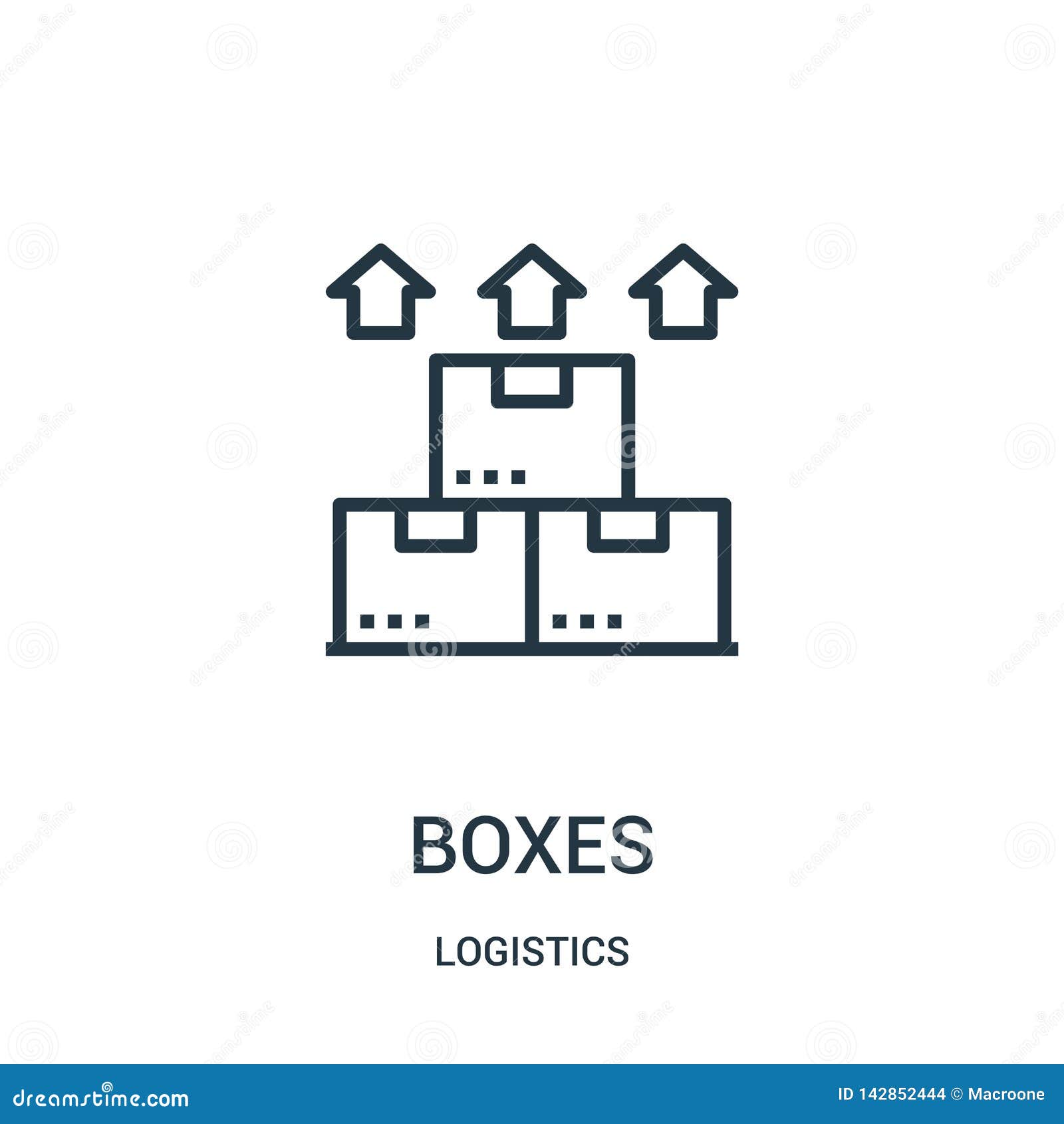 Boxes Icon Vector from Logistics Collection. Thin Line Boxes Outline ...