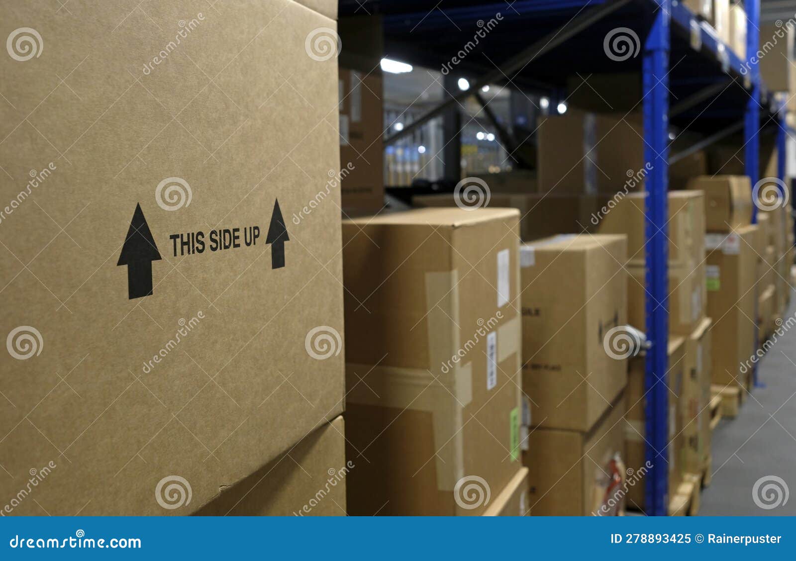 Boxes Inside a Distribution Warehouse Stock Image - Image of open ...