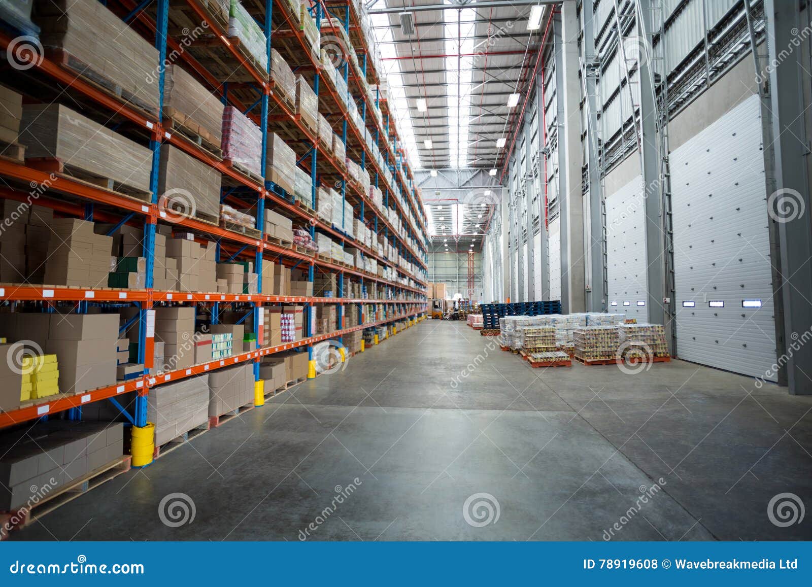 Boxes Kept on Shelves in the Warehouse Stock Photo - Image of ...