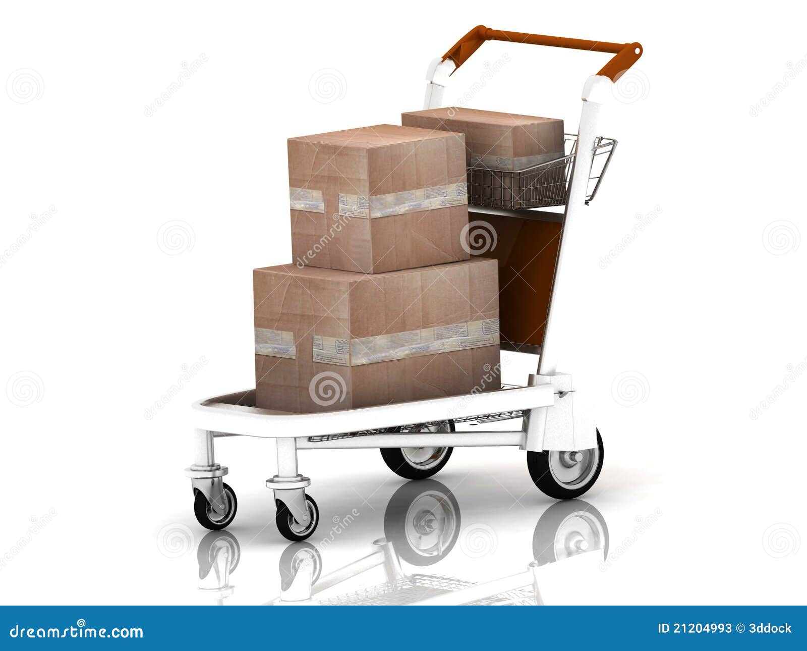 Boxes on light cart stock illustration. Illustration of distribution ...