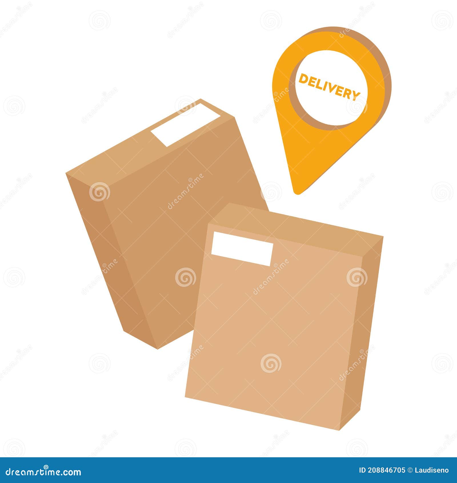 Boxes location delivery stock vector. Illustration of business - 208846705
