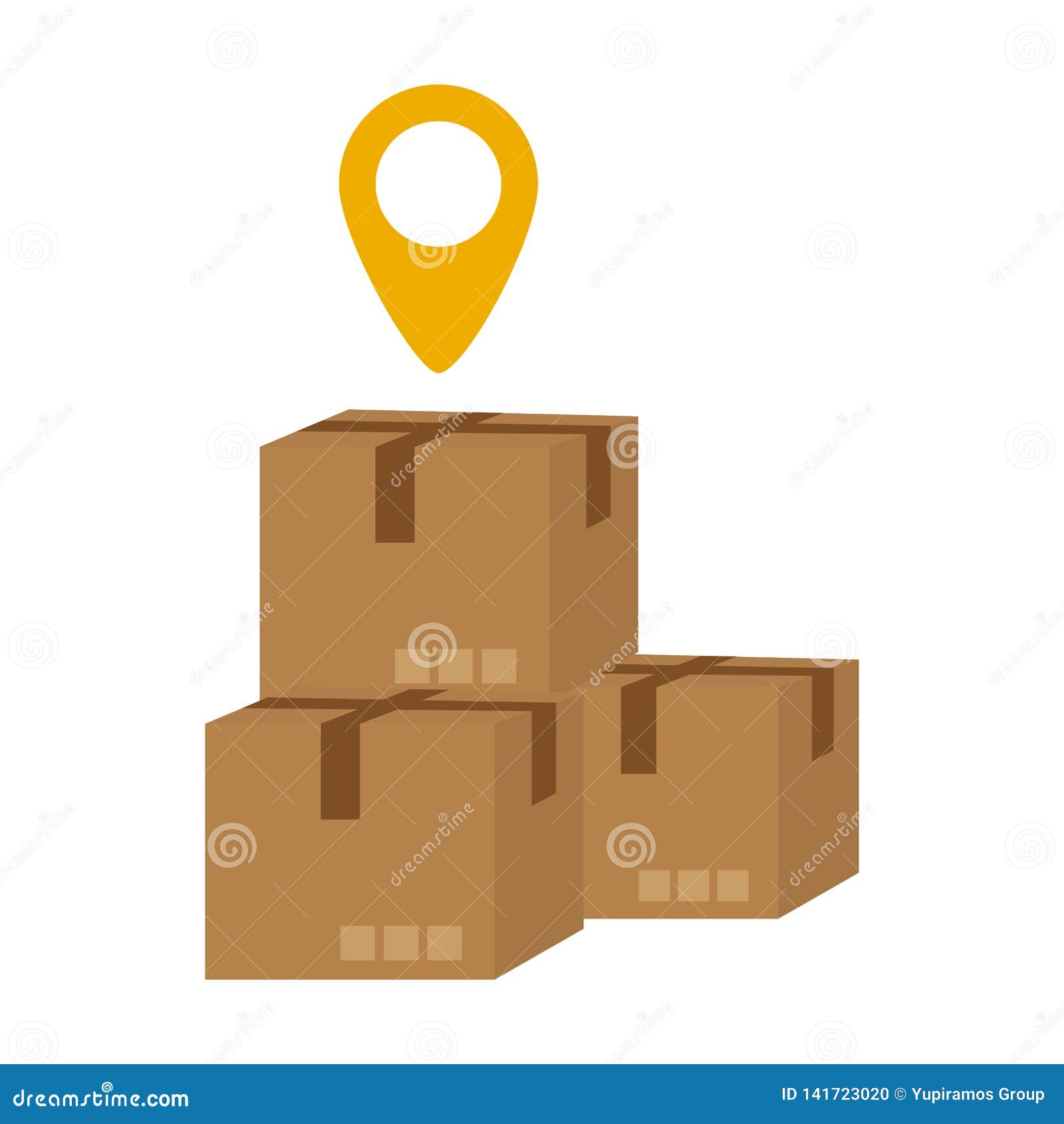 Boxes and location symbol stock vector. Illustration of commerce ...
