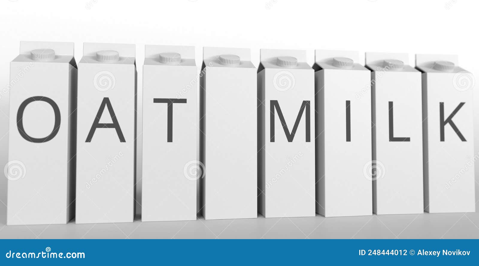 Boxes with OAT MILK Text. 3D Rendering Stock Illustration ...