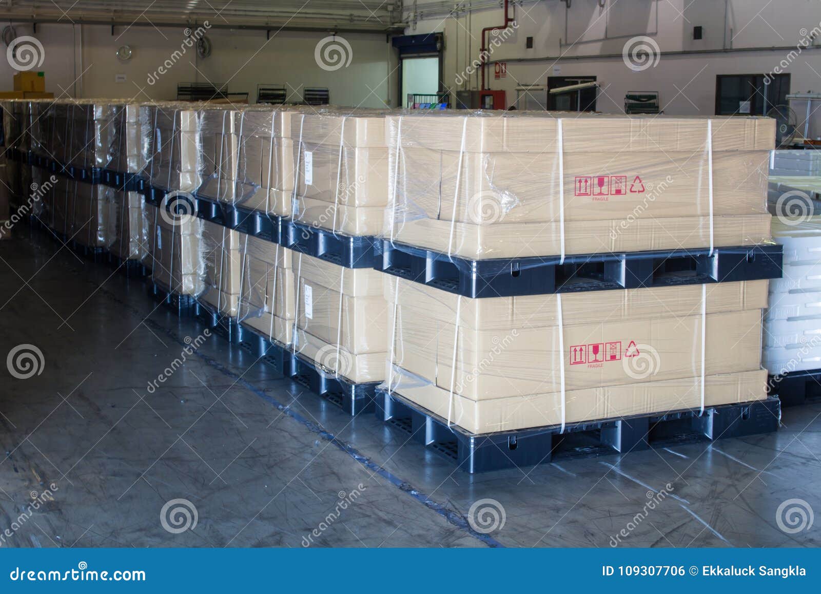 Boxes Package Ready for Shipment at in Warehouse Stock Photo - Image of ...