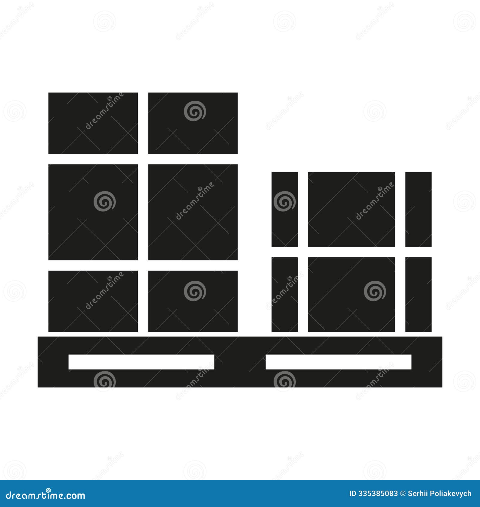 Boxes on Pallet. Simple Warehouse Symbol. Black and White Packaging ...