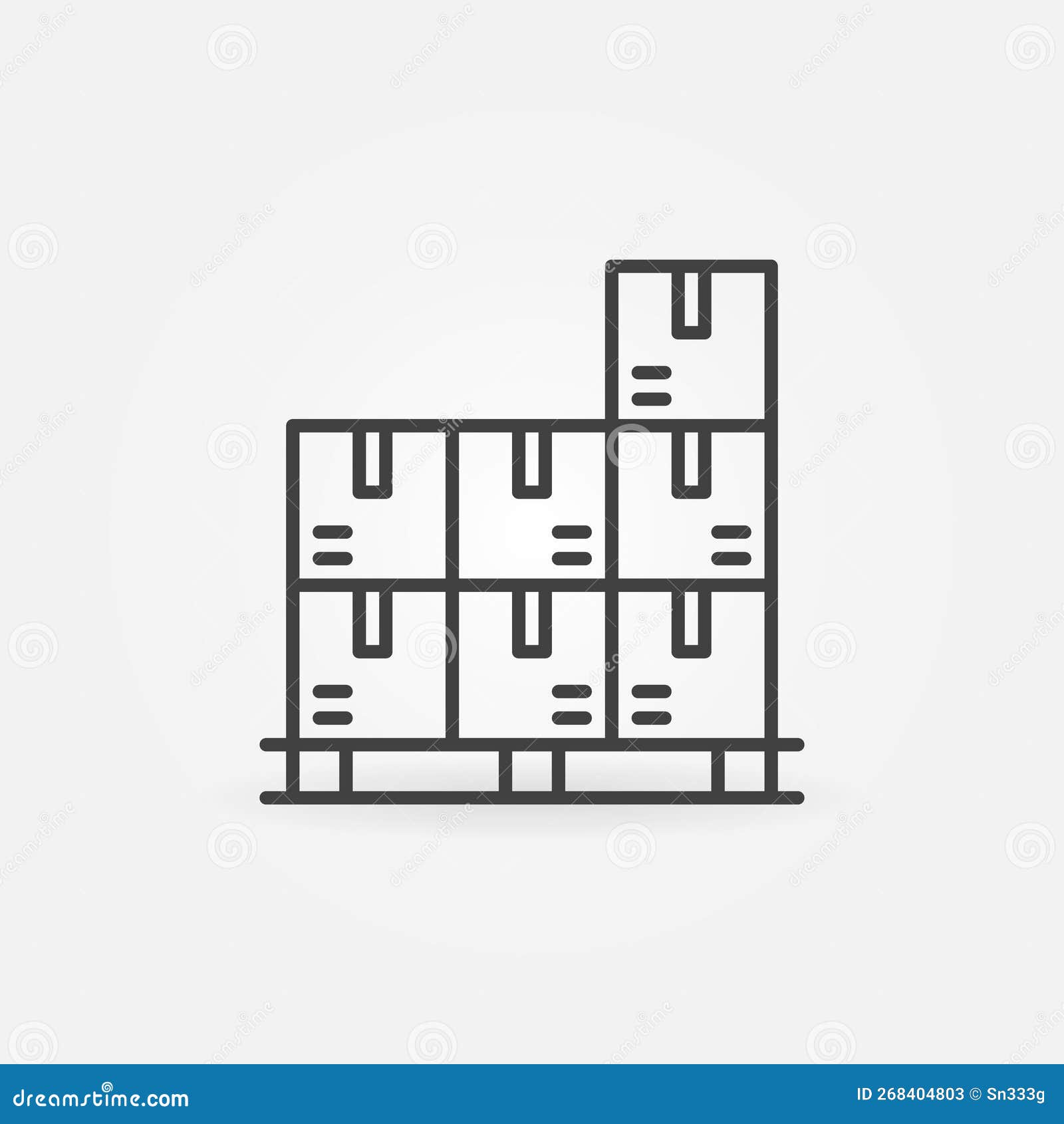 Boxes on Pallet Vector Concept Thin Line Icon or Sign Stock ...