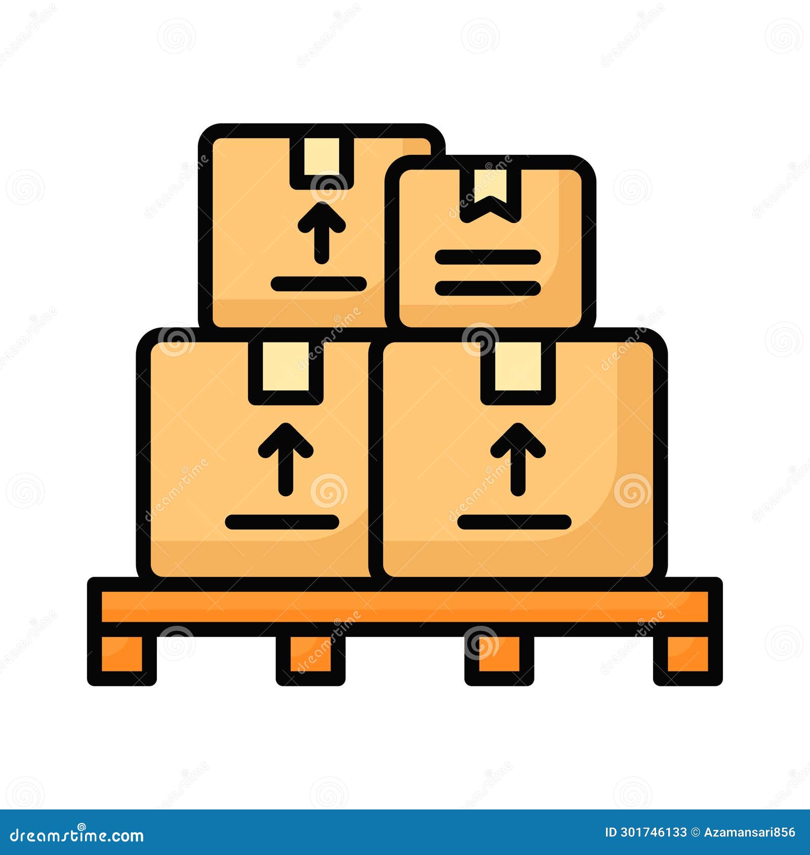 Boxes on a Pallet, Vector of Logistics Collection, Cargo Boxes Pallet ...