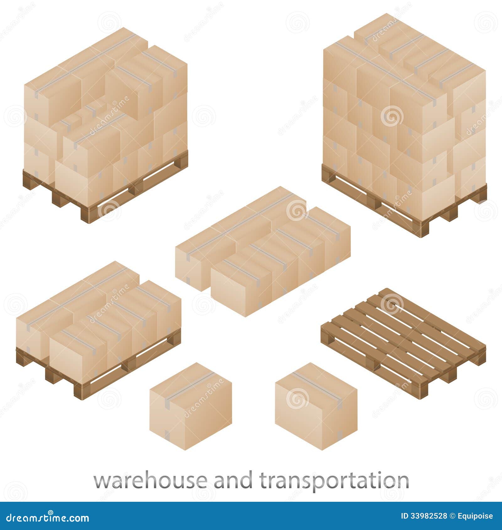 Boxes and pallets stock illustration. Illustration of pallet - 33982528