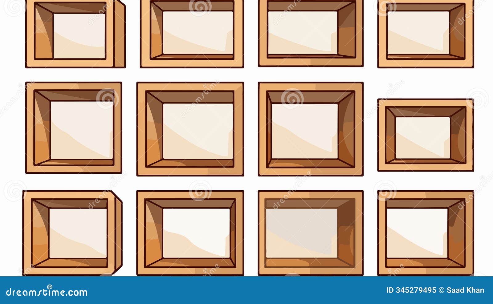 Boxes or Parcels in a House-Shaped Frame Stock Vector - Illustration of ...