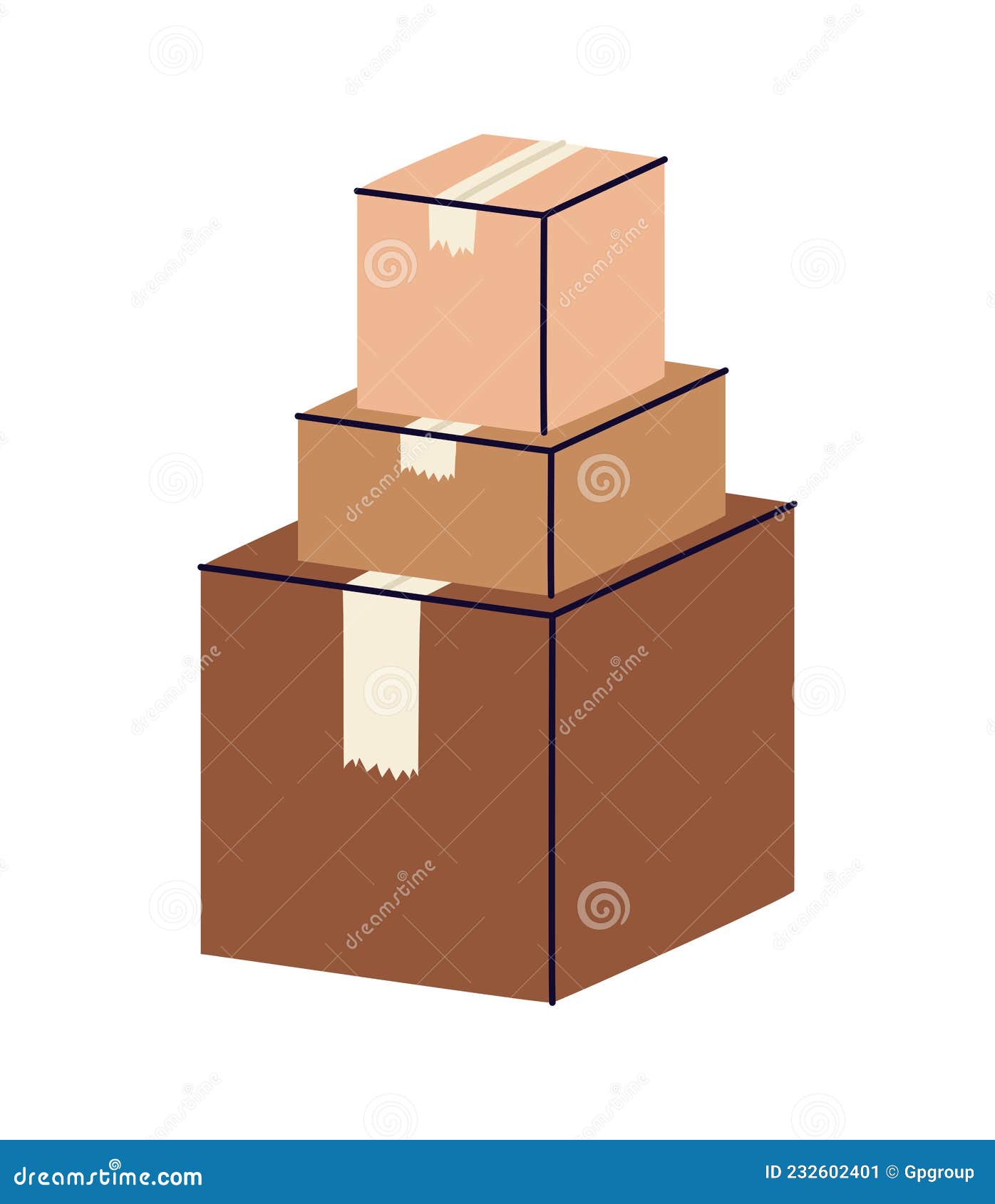 Boxes pile illustration stock vector. Illustration of boxes - 232602401