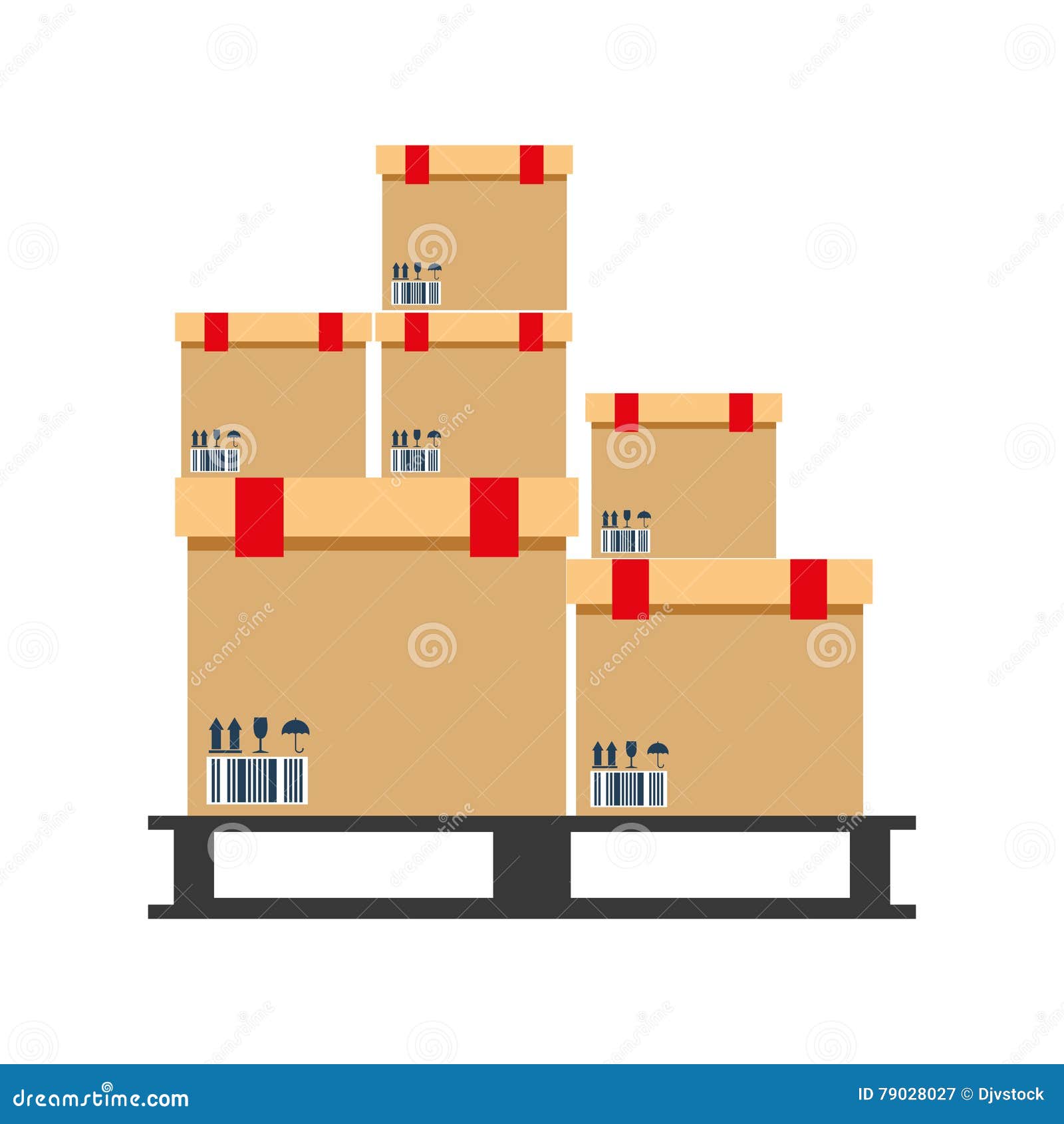 Boxes Pile Warehouse Service Stock Vector - Illustration of storehouse ...