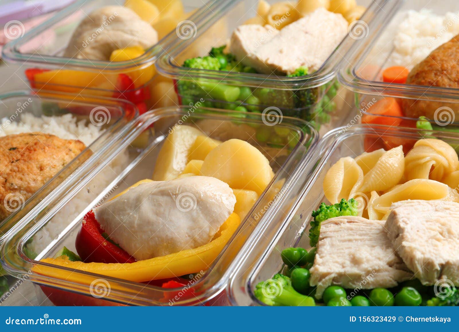 Boxes with Prepared Meals As Background Stock Image - Image of ...