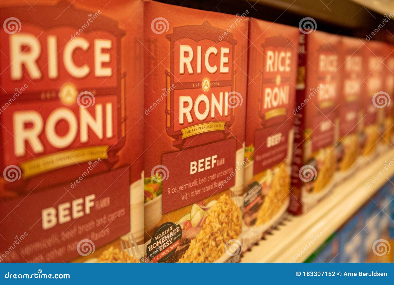 Boxes of Rice a Roni editorial photography. Image of food - 183307152