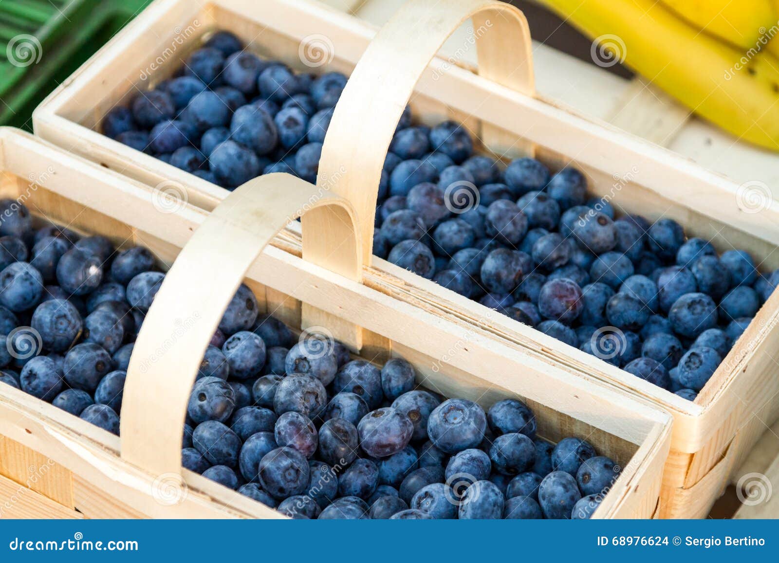 Boxes of ripe blueberries stock photo. Image of freshness - 68976624