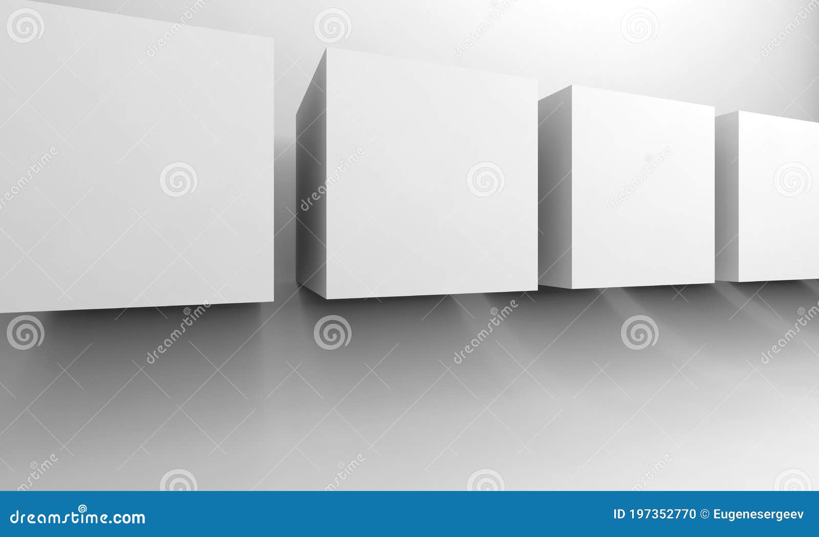 Boxes in a Row. Abstract 3d Rendering Illustration Stock Illustration ...