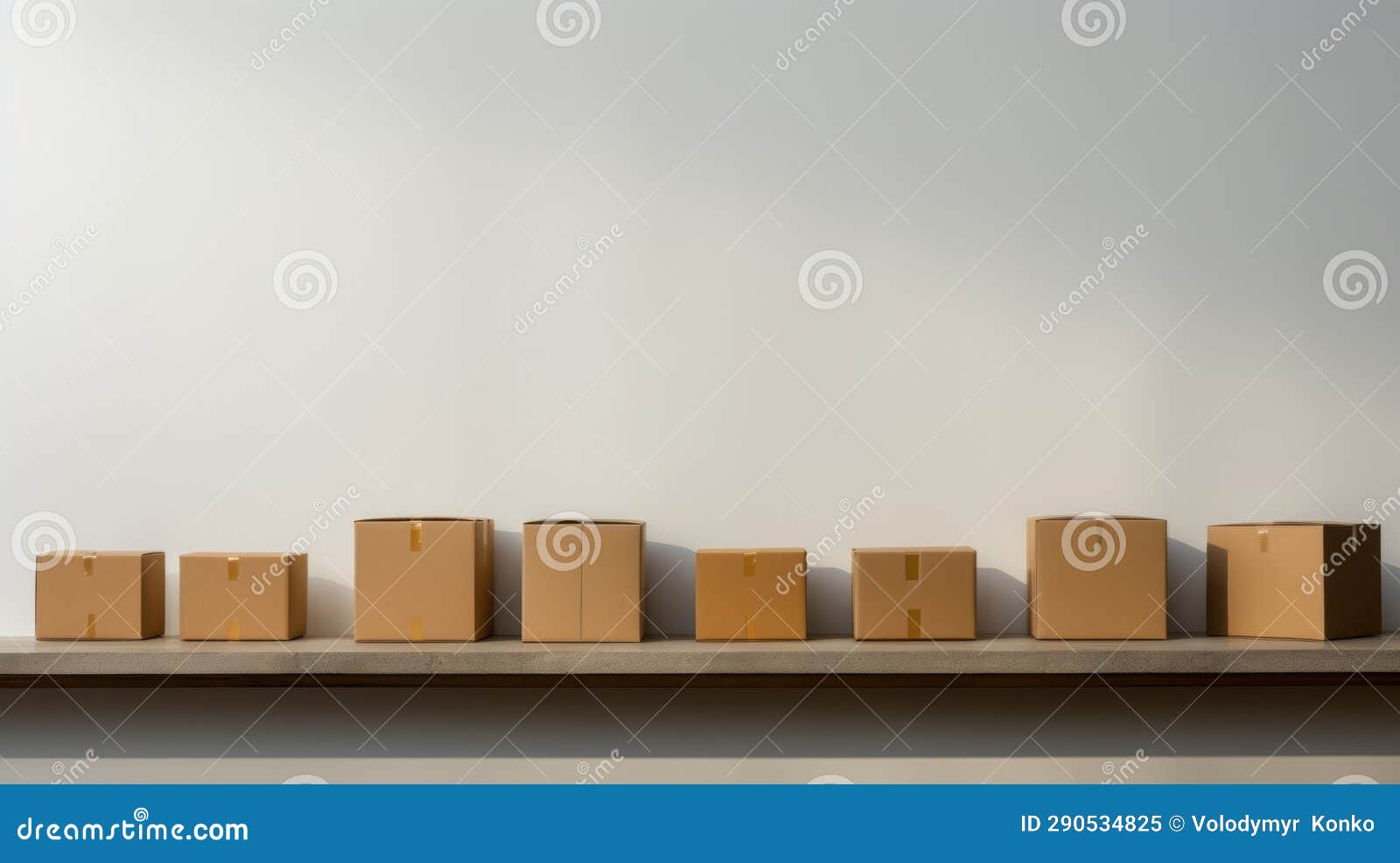 Boxes on a shelf stock image. Image of cardboard, containers - 290534825
