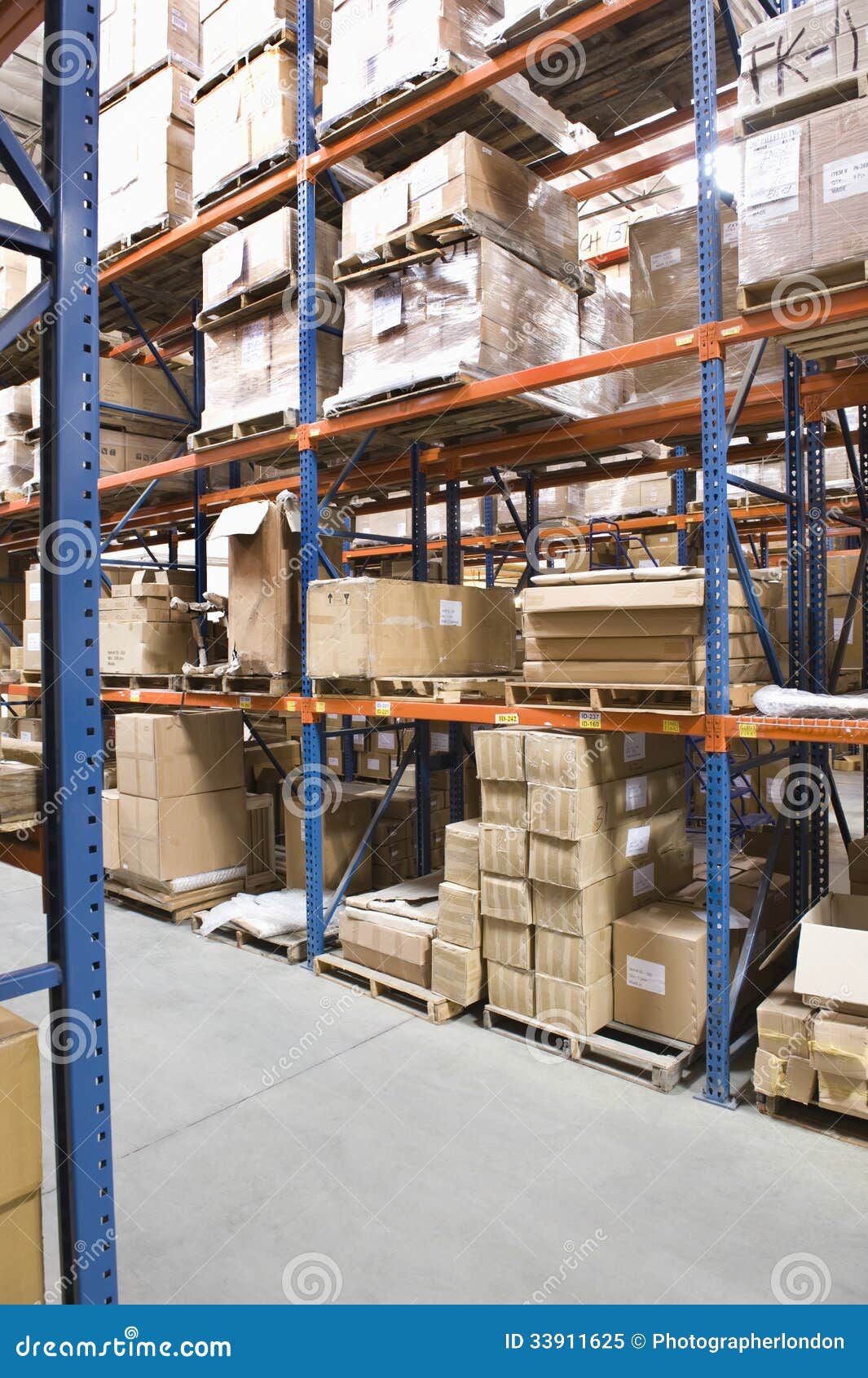Boxes on Shelves in Warehouse Stock Image - Image of warehouse, freight ...