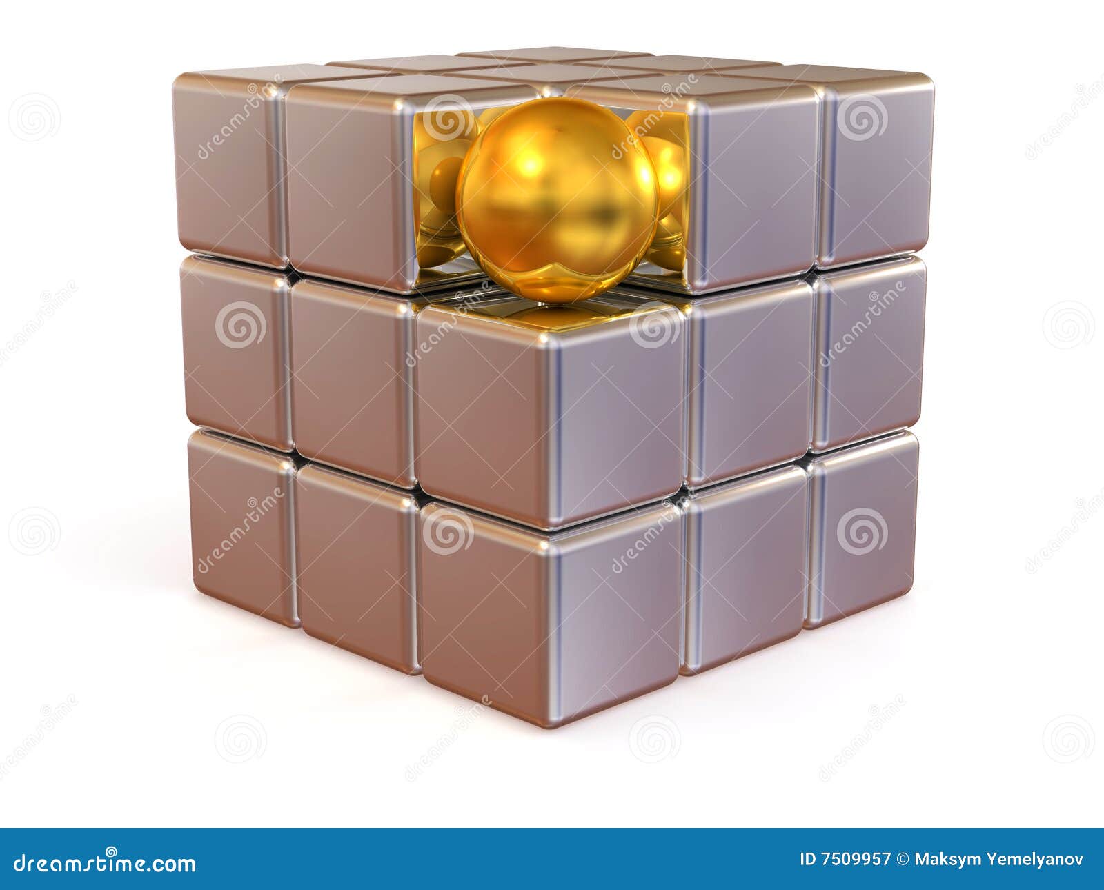 Boxes and Sphere. Abstract Image Stock Illustration - Illustration of ...