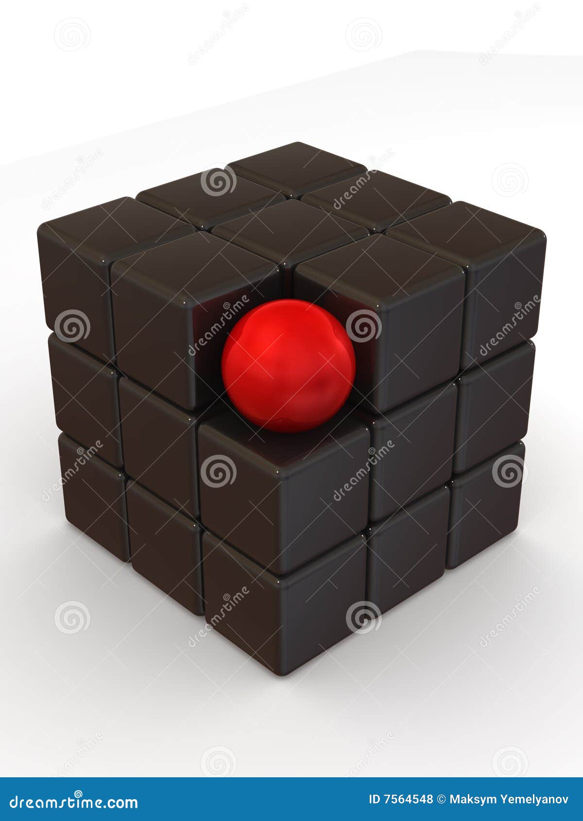 Boxes and Sphere. Abstract Image Stock Illustration - Illustration of ...