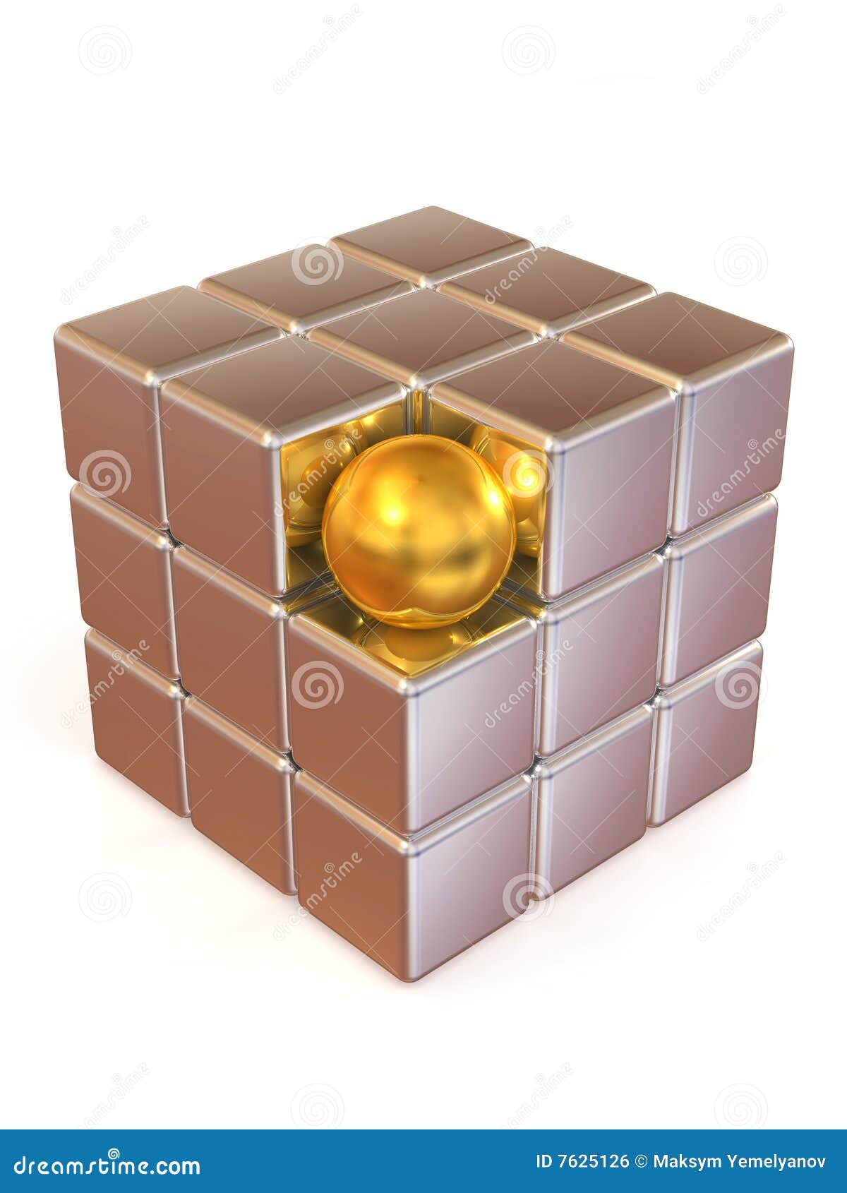Boxes and Sphere. Abstract Image Stock Illustration - Illustration of ...