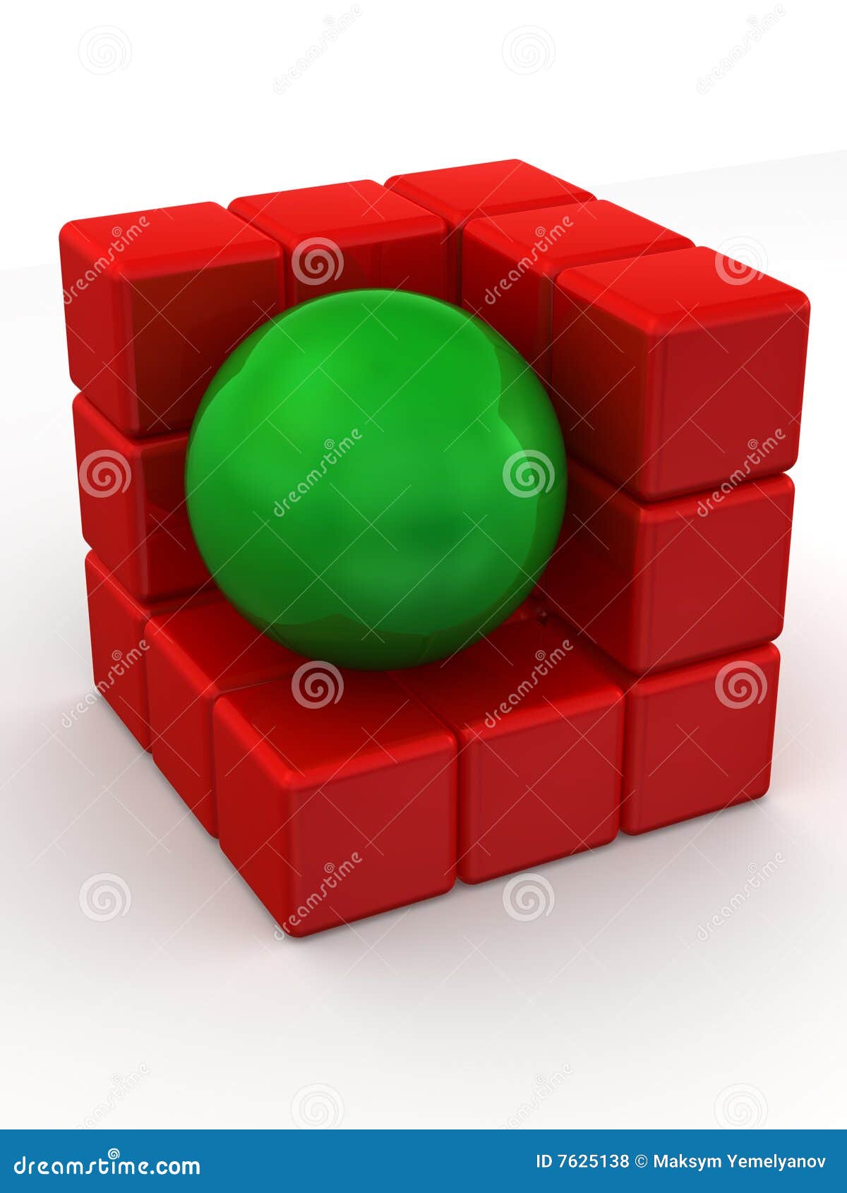 Boxes and Sphere. Abstract Image Stock Illustration - Illustration of ...