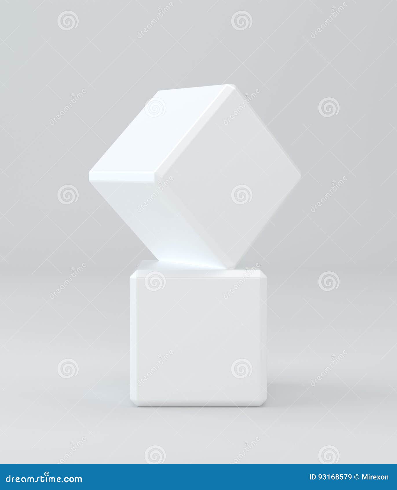 Boxes Stacked Building Concept on Background with Reflection. 3d ...