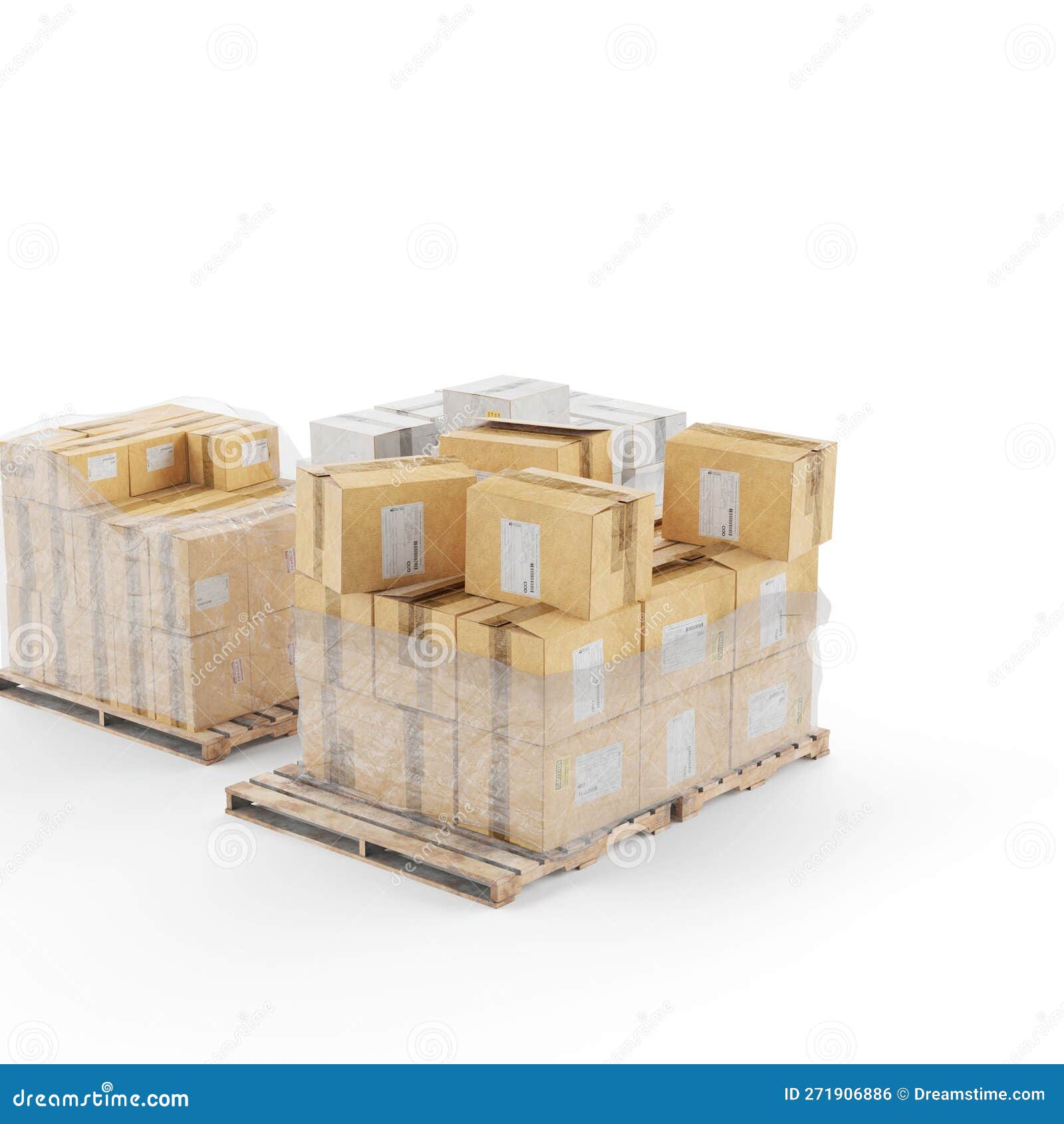 Boxes Stacked Up on Top of Each Other, 3d Rendering Stock Illustration ...