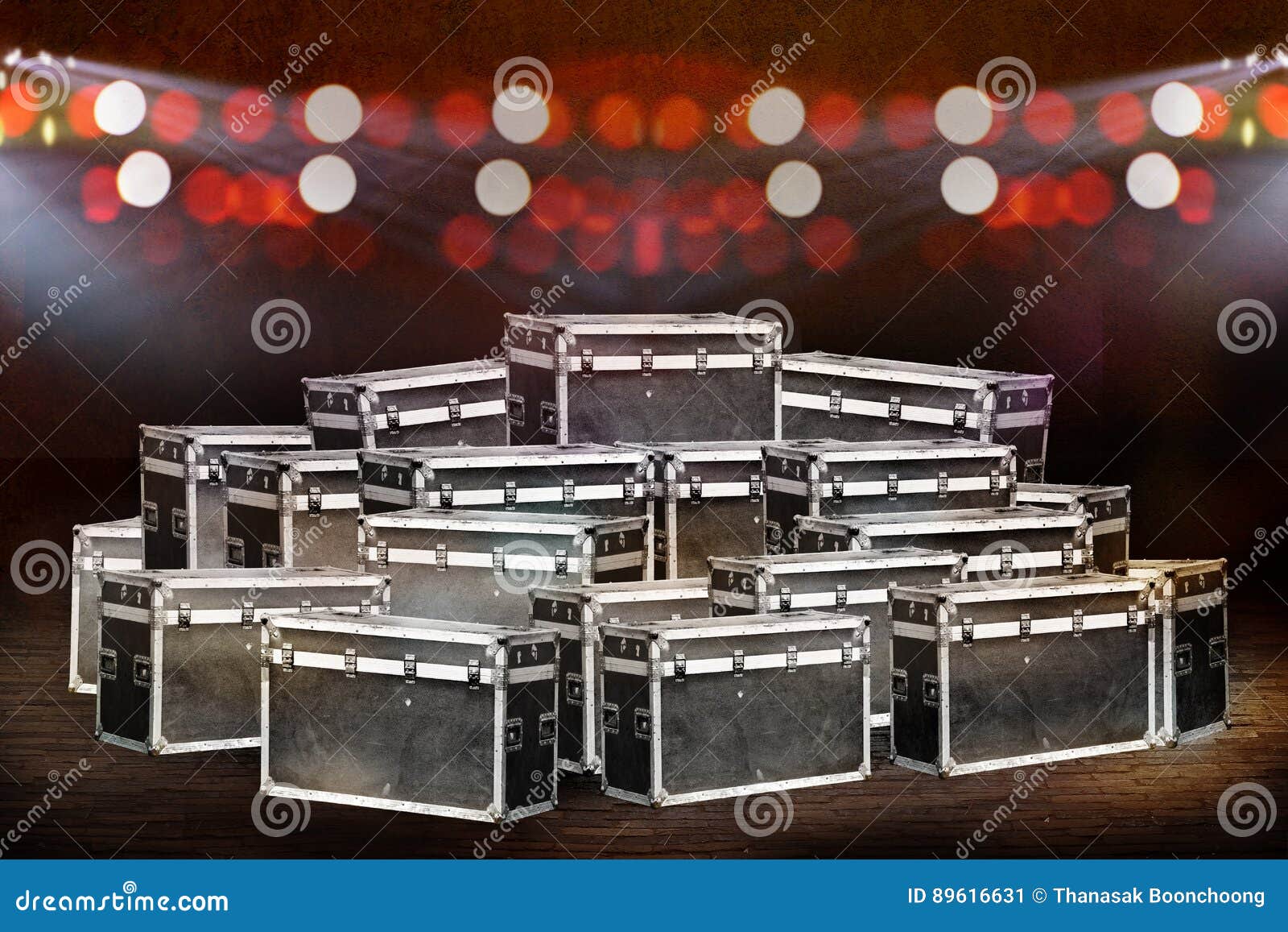 Boxes Stage Equipment for Concert. Stock Image - Image of backstage ...