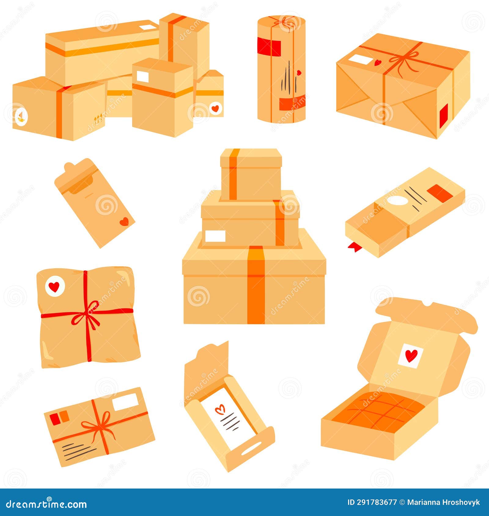 Boxes Stickerpack, Parcels, Packaging, Mail, Shipping Vector ...
