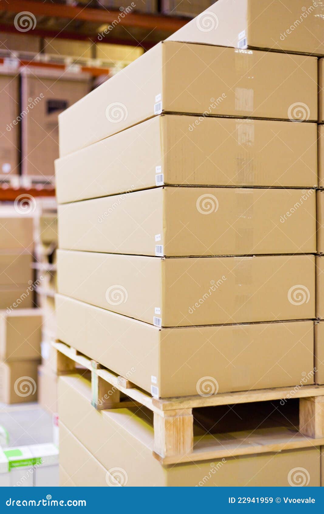 Boxes in storage warehouse stock image. Image of deck - 22941959