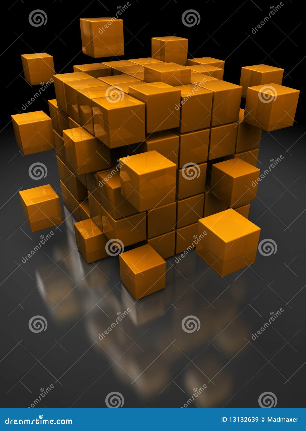 Boxes structure stock illustration. Illustration of orange - 13132639