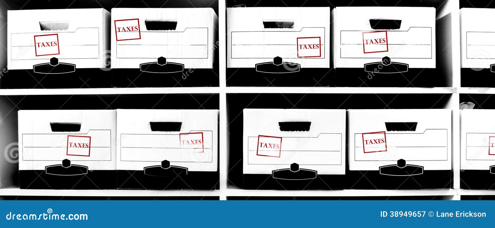 Boxes of Tax Documents with Stamp Stock Image - Image of stacks ...