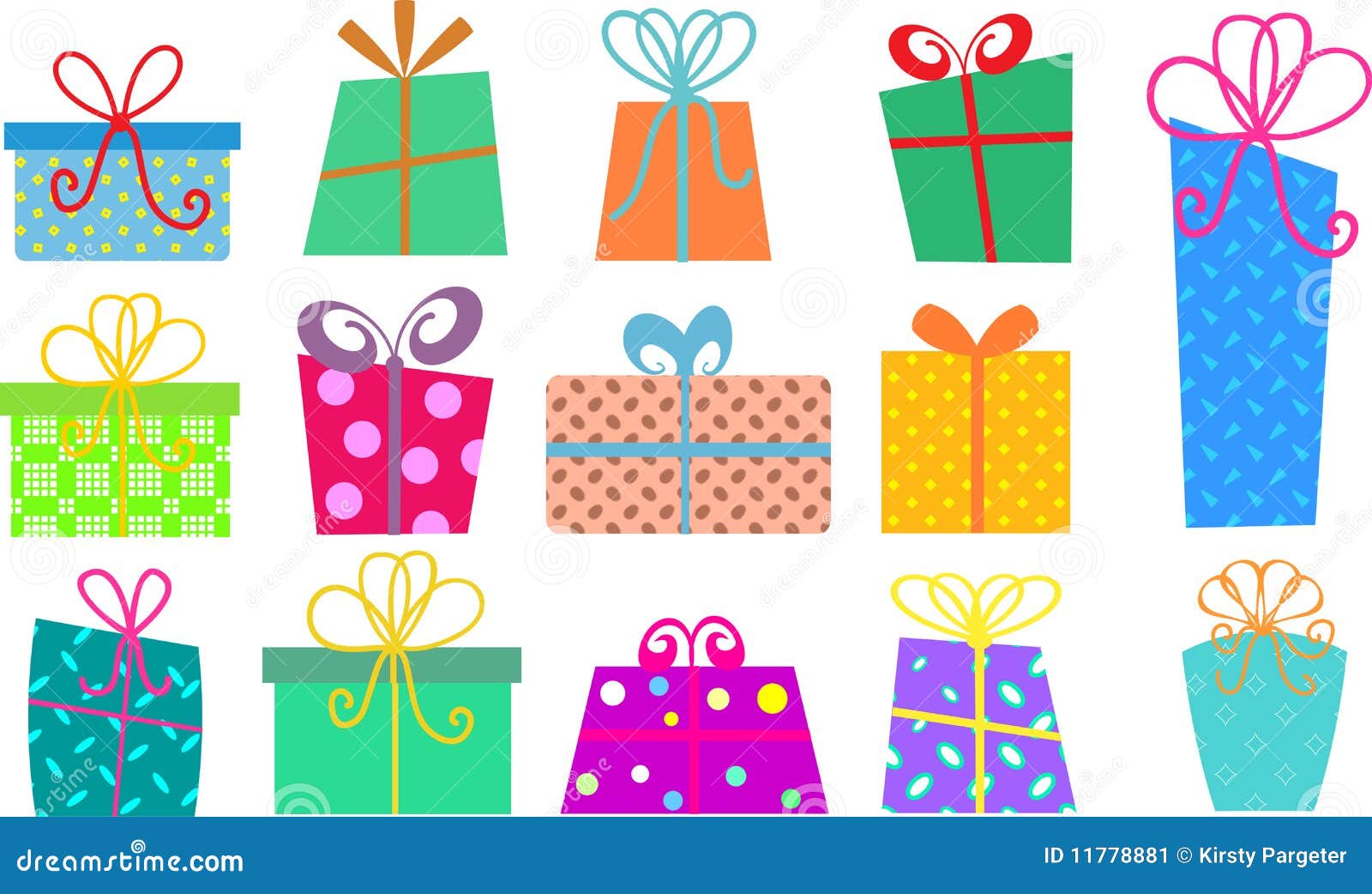 Boxes tecknad filmgåvan vektor illustrationer. Illustration av band ...